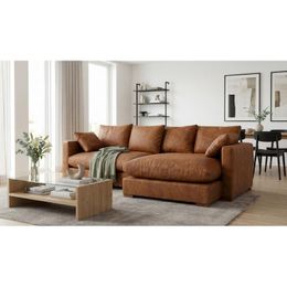 OTTO home Ecksofa &raquo;Coray&laquo; Breite 266 cm, extra weich und kuschelig, mit Federn und Daunen braun 100% Polyester B/H/T: 266cm x 80cm x 153cm, Luxus-
