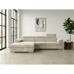 WERK2 Ecksofa &raquo;Cosmo modern und bequem, Breite 282cm, L-Form&laquo; Eckcouch mit Schlaffunktion, Bettkasten & verstellbaren Kopfteilen 90% Polyester, 10% 