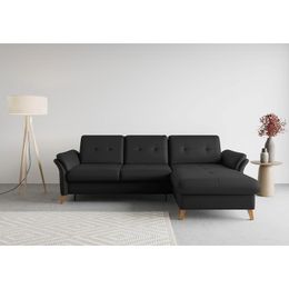 Sit & More sit&more Ecksofa &raquo;G&ouml;teborg&laquo; Sitztiefenverstellung und Federkern, wahlweise mit Bettfunktion grau B/H/T: 268cm x 90cm x 176cm, Luxus-Microfaser 