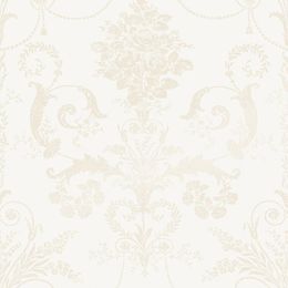 Laura Ashley Vliestapete &raquo;Josette&laquo; gemustert FSC zertifiziert, mit lebhaftem Druck, 10 Meter L&auml;nge wei&szlig; Vlies B/L: 0,52m x 10m, Rollen: 1