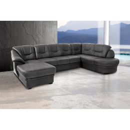 Sit & More sit&more Wohnlandschaft &raquo;Savoni U-Form&laquo; wahlweise mit Schlaffunktion grau NaturLEDER (echtes Rindsleder) in Sitz und R&uuml;cken. Korpus in passendem 