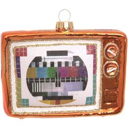 Christbaumschmuck &raquo;Nostalgischer Fernseher&laquo; Christbaumschmuck aus Glas, mundgeblasen, handgefertigt, Figur braun Glas Einheitsgr&ouml;&szlig;e