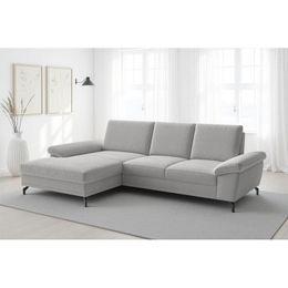 Sit & More sit&more Ecksofa &raquo;Chelsea L-Form, B: 264 cm, mit Armteil-& Sitztiefenverstellung&laquo; optional Schlaffunktion und Bettkasten grau 100% Polyester B/H/T: 