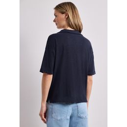 Street One Damen Poloshirtshadowed navy, Gr. 34, unifarben, Web, 50% Modal, 50% Baumwolle, Shirts, im soften Baumwoll-Mix