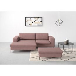 DOMO collection Ecksofa &raquo;Modica kompakt und elegant, Breite 244, L-Form&laquo; Auch in Cord, Fu&szlig;h&ouml;he passend f&uuml;r g&auml;ngige Saugroboter! lila B/H/T: 244cm x 