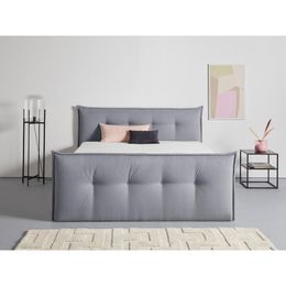 Home Affaire Boxbett &raquo;Kederleicht&laquo; inklusive Fu&szlig;teil, Bettkasten & Topper, in 4 Breiten und 2 H&auml;rtegraden grau Struktur, Liegefl&auml;che B/L: 180cm x 