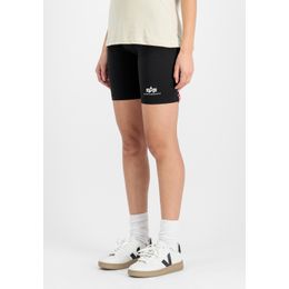 Damen Bikerhose "Basic Bike Shorts SL W", schwarz, Gr. M, Alpha Industries, Obermaterial: 95% Baumwolle, 5% Elastan, Hosen