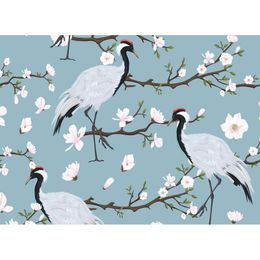 Livingwalls living walls Fototapete &raquo;Designwalls Japanese Cranes&laquo; glatt Vlies, Wand, Schr&auml;ge, Decke bunt Vlies B/L: 3,5m x 2,55m