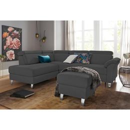 Sit & More sit&more Ecksofa &raquo;Arngast L-Form&laquo; inklusive Kopfteilverstellung und Federkern grau B/H/T: 245cm x 84cm x 194cm, Luxus-Microfaser ALTARA NUBUCK , 