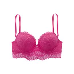 s.Oliver Damen Push-up-BH "Sophie", Gr. 85, pink, Spitze, Obermaterial: 90% Polyamid, 10% Elasthan, BHs, aus feiner Spitze in leichter Longform, sexy