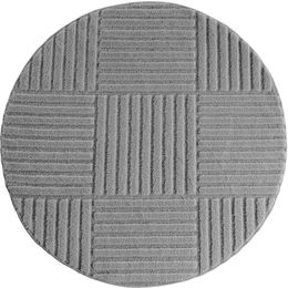 Ayyildiz Teppiche Teppich &raquo;ART 1123 , auch als L&auml;ufer und in Rund erh&auml;ltlich&laquo; rund 8 mm H&ouml;he Boho Design, 3D Optik, Struktur Hoch Tief, skandinavisch, Wohnzimmer grau &Oslash;