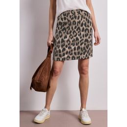 Street One Damen Minirock, braun, Gr. 46, Stoff, 85% Viskose, 13% Polyester, 2% Elasthan, R&ouml;cke, Middle Waist