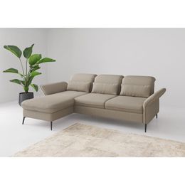 Sit & More sit&more Ecksofa &raquo;Emely, inkl. Sitztiefenverstellung&laquo; wahlweise mit Schlaffunktion,Bettkasten,Kopf- & Armteilverstellung grau 95%Polyester, 5% 