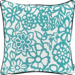 HOCK Dekokissen &raquo;Paloma&laquo; Kissenh&uuml;lle mit F&uuml;llung, 1 St&uuml;ck, in Blumen-Optik blau Polyacryl B/L: 50cm x 50cm, 1 Stk.