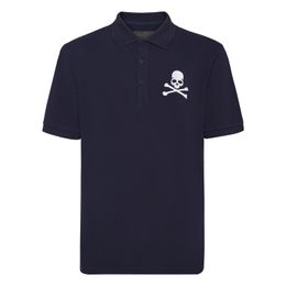Philipp Plein Herren Poloshirt "Skull&Bones", blau, Gr. S, Obermaterial: 100% Baumwolle, Shirts