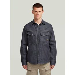 G-Star Raw G-STAR Herren Langarmshirt "Dakota Regular Selvedge Hemd", blau, Gr. L, Obermaterial: 100% Baumwolle, Shirts