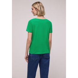Street One Damen T-Shirt, gr&uuml;n, Gr. 38, bedruckt, Web, 100% Baumwolle, Shirts, aus reiner Baumwolle