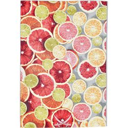 Sansibar Teppich &raquo;Rantum Beach 003&laquo; rechteckig 5 mm H&ouml;he Flachgewebe, modernes Sommer Design, In- und Outdoor geeignet bunt Polypropylen B : 120cm 1 Stk., 5mm,