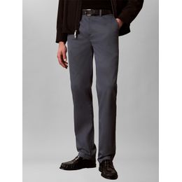 Calvin Klein Herren Chinohose "SLM CTTN STRTCH CHN", grau, Gr. 32, Web, Obermaterial: 90% Baumwolle, 8% Elastomultiester, 2% Elasthan, Hosen, Mit