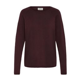 oxmo Damen Strickfleece-Pullover "Strickpullover OXKeana", braun, Gr. L, Obermaterial: 50% Viskose CV. 28% Polyester PES. 22% Nylon NY., Pullover