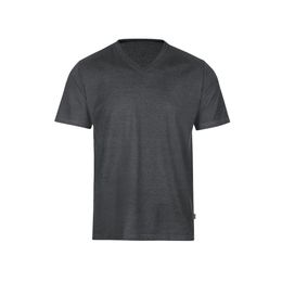 TRIGEMA Damen T-Shirt "TRIGEMA V-Shirt DELUXE Baumwolle", grau, Basic, Gr. XXL, Single Jersey, 100% Baumwolle, Shirts