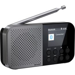 Sharp Radio &raquo;DR-P520&laquo; (A2DP Bluetooth AVRCP Bluetooth Bluetooth 1,5 W) grau 120 Stationsspeicher, Batteriebetrieb, Akkubetrieb