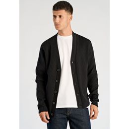 Junk De Luxe Herren Cardigan "Cardigan Relaxed Fit", schwarz, Gr. S, unifarben, Obermaterial: 80% Baumwolle, 20% Polyester, Strickjacken