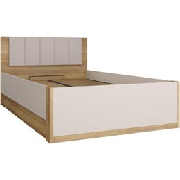FORTE Bettgestell &raquo;Oak Squere&laquo; B/H/T :125,8/90/205,2 cm aufklappbarer Lattenrost, Stauraum Liegefl&auml;che L&auml;nge B: 200cm x 120cm, H&ouml;he Bett: 90cm H&ouml;he 