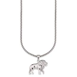 Bruno Banani Herren Kette mit Anh&auml;nger &raquo;Schmuck Geschenk Halskette L&ouml;we Venezianerkette&laquo; silber Edelstahl, L: 55
