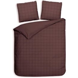 Wendebettw&auml;sche &raquo;Diamante&laquo; 3 Stk. kariert, hochwertiges Mako-Satin, Bettw&auml;sche ab 135x200 cm. braun Mako-Satin, Obermaterial: 100% Baumwolle B/L: 