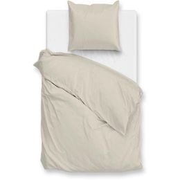 ZO HOME Bettw&auml;sche &raquo;Percalle&laquo; 2 Stk. Bettw&auml;sche aus 100% Baumwolle, hochwertiges Perkal beige Perkal, Obermaterial: 100% Baumwolle B/L: 155cm x 220cm,