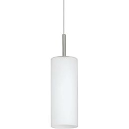 Eglo H&auml;ngeleuchte &raquo;TROY 3 Pendellampe, Stahl und Glas, E227, IP20, Esstischlampe, Lampe&laquo; E27 H&auml;ngeleuchte, H110 x &Oslash;11, nickel-matt, 1X40W exkl. wei&szlig; 1