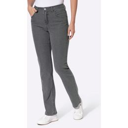 Classic Basics Damen Bequeme Jeans, grau, Gr. 19, unifarben, 81% Baumwolle, 17% Polyester, 2% Elasthan, Jeans