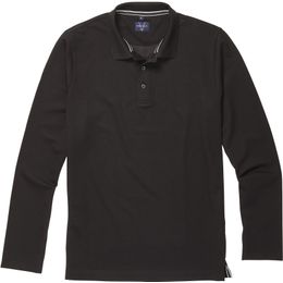 MARVELIS Herren Langarm-Poloshirt, schwarz, Gr. S, Jersey, Obermaterial: 57% Baumwolle, 43% Polyester, Shirts