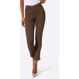 CR&Eacute;ATION L CREATION L Damen Stretch-Jeans, braun, Gr. 48, unifarben, 91% Baumwolle, 6% Polyester, 3% Elasthan, Jeans