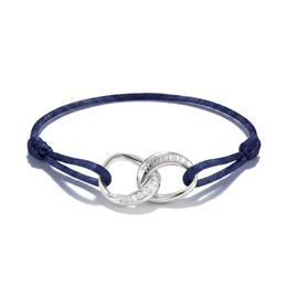 Thomas Sabo Damen Thomas Sabo Armband &raquo;Together Textilarmband&laquo; mit Zirkonia (synth.) blau 24, Silber 925 (recycelt) Textil