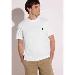 Street One MEN Herren T-Shirt, wei&szlig;, Gr. M, unifarben, Web, 100% Baumwolle, Shirts, aus reiner Baumwolle