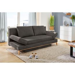 Jockenh&ouml;fer Schlafsofa &raquo;Yann, B: 198 cm, Liegefl. 138x198 cm&laquo; mit Schlaffunktion, Bettkasten & Armteilverstellung grau Korpus: 100% Polyester;Kissen: 100% 