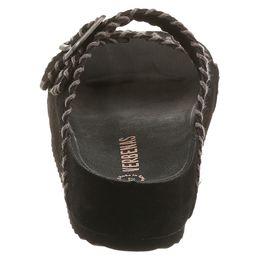VERBENAS Damen Pantolette "ELENA SERRAJE PASADO", Gr. 39schwarz, Veloursleder, kontrastfarbene Details, Schuhe, Sommerschuh, Hausschuh, Strandschuh