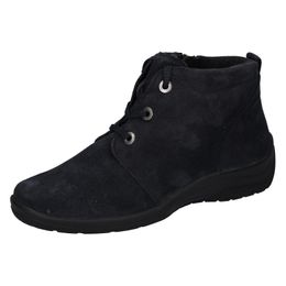 Waldl&auml;ufer WALDL&Auml;UFER Damen Winterboots "HESNA", Gr. 9, blau, Veloursleder, unifarben, Schuhe, Stiefelette, Schn&uuml;rboots in Komfortweite H = sehr weit