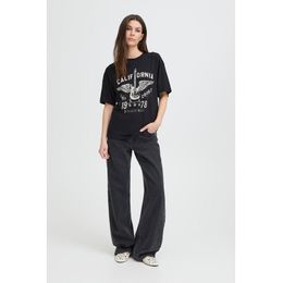PULZ Jeans Kurzarm-Bluse PZABBY Oversize fit in Black Beauty | Gr.: S
