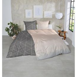 Primera Bettw&auml;sche &raquo;Feinbiber-Bettw&auml;sche&laquo; 2 Stk. samtweich und nat&uuml;rlich aus reiner Baumwolle grau Mako-Satin, Obermaterial: 100% Baumwolle B/L: 135cm x 200cm