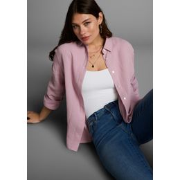 Laura Scott Damen Longbluse, rosa, Basic, Gr. 50, unifarben, Web, Obermaterial: 100% Baumwolle, Blusen, in Musselin-Qualit&auml;t