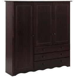 Home Affaire W&auml;scheschrank &raquo;Minik&laquo; aus sch&ouml;nem massivem Kiefernholz, in unterschiedlichen Farbvarianten braun Massivholz B/H/T: 140cm x 140cm x 35cm, 