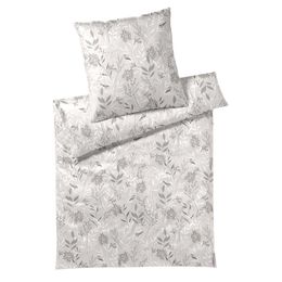 Elegante Bettw&auml;sche &raquo;Sketch Allover&laquo; 2 Stk. angenehmes Hautgef&uuml;hl grau Mako-Satin, Obermaterial: 100% Baumwolle B/L: 155cm x 220cm, 1 Stk., 1 Stk., Mako-Satin,