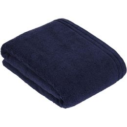 Vossen Badetuch &raquo;Calypso Feeling&laquo; mit schmaler Bord&uuml;re, aus 100% hochwerter Baumwolle, Vegan, einfarbig blau Walkfrottee, Obermaterial: 100% Baumwolle B/L: 