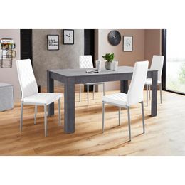 OTTO home Essgruppe &raquo;Lynn160/Brooke&laquo; Set, 5 Stk. tlg. Tisch mit 4 St&uuml;hlen wei&szlig; B/H/T: 160cm