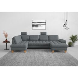 Sit & More sit&more Wohnlandschaft &raquo;Westham U-Form&laquo; wahlweise mit Schlaffunktion, Bettkasten, Sitztiefenverstellung grau 100% Polyester B/H/T: 338cm x 88cm x 