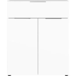 Germania Kombikommode &raquo;Oakland mit Glasauflagen,&laquo; Breite 83 cm, mit Schubladen, in vers. Varianten wei&szlig; Glas, Holzwerkstoff, Sicherheitsglas ESG B/H/T
