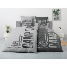 CAMP DAVID Wendebettw&auml;sche &raquo;Kymber&laquo; 2 tlg. NEUHEIT! Bettw&auml;sche ab 135x200cm, mit coolem Schriftzug Renforc&eacute;, Obermaterial: 100% Baumwolle B/L: 155cm x